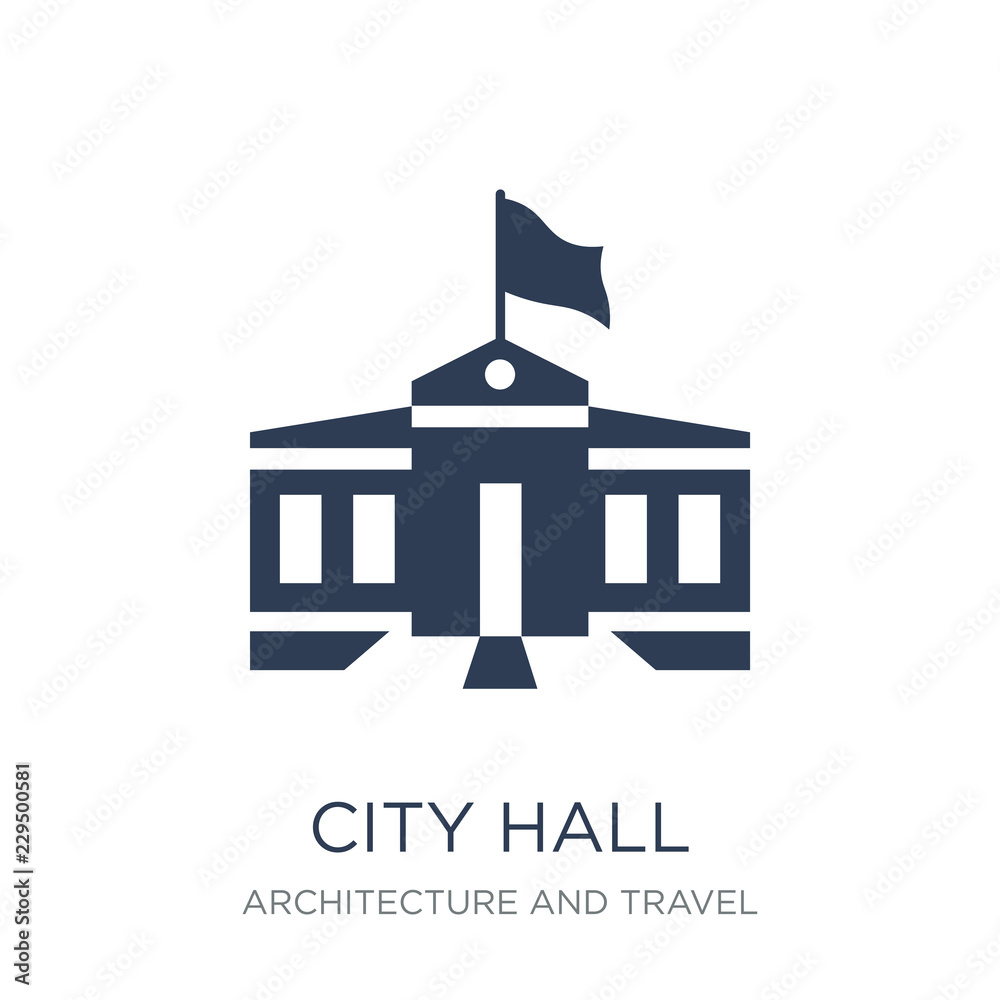 City hall icon. Trendy flat vector City hall icon on white background ...