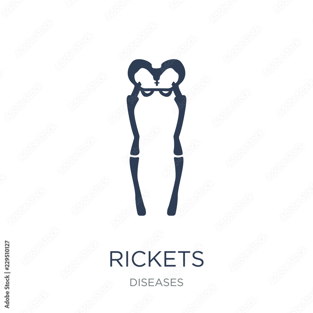 Rickets icon. Trendy flat vector Rickets icon on white background from ...