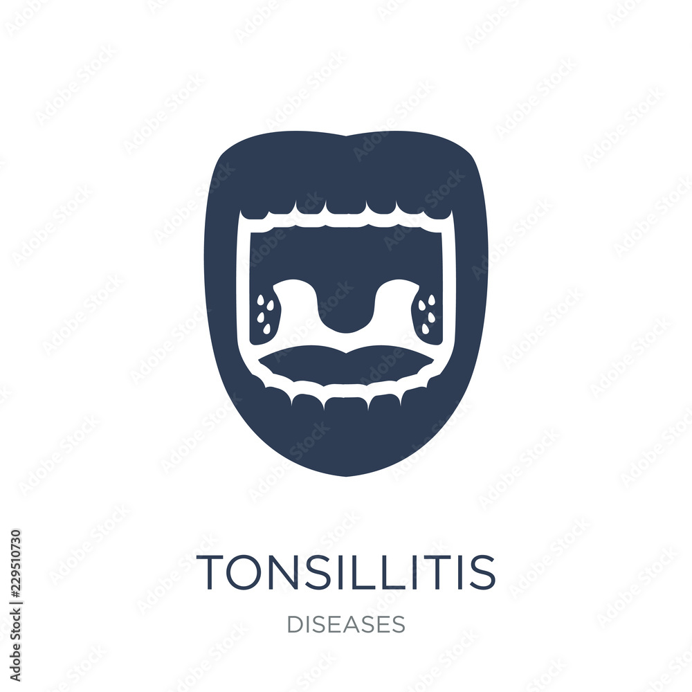 Tonsillitis icon. Trendy flat vector Tonsillitis icon on white ...