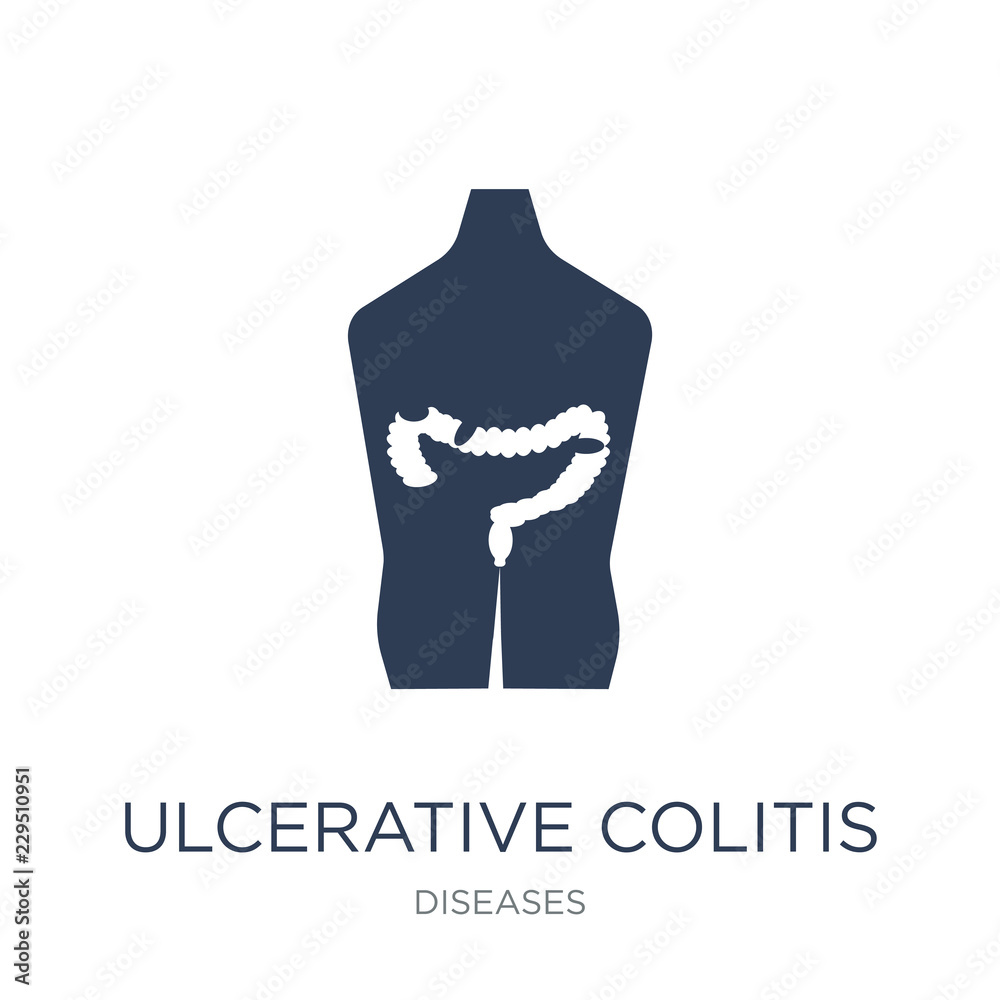 Ulcerative colitis icon. Trendy flat vector Ulcerative colitis icon on ...