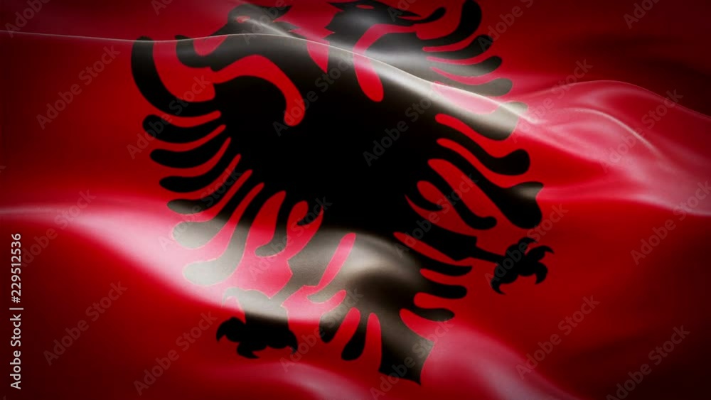 Albania waving flag. National 3d Albanian flag waving. Sign of Albania ...