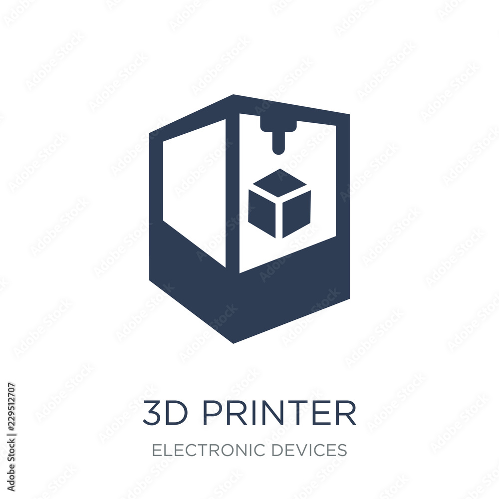 3d printer icon. Trendy flat vector 3d printer icon on white bac Stock ...