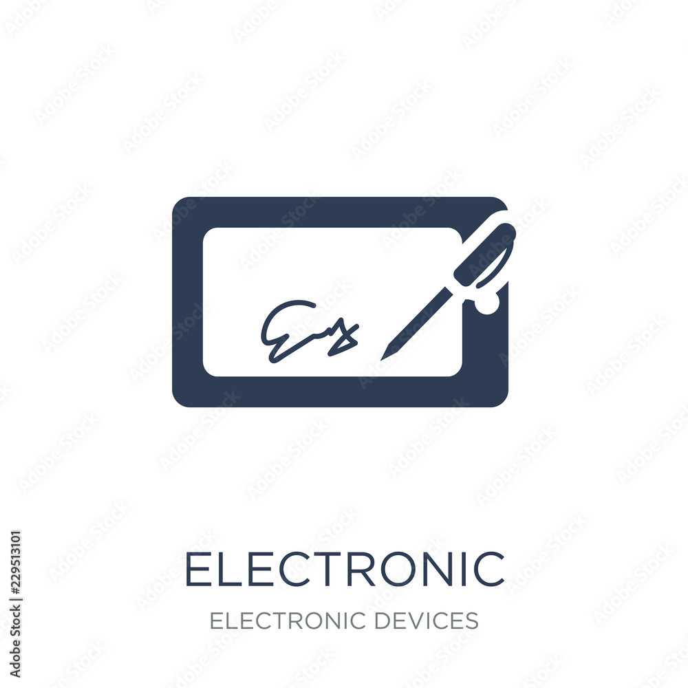 electronic signature icon. Trendy flat vector electronic signatu Stock ...
