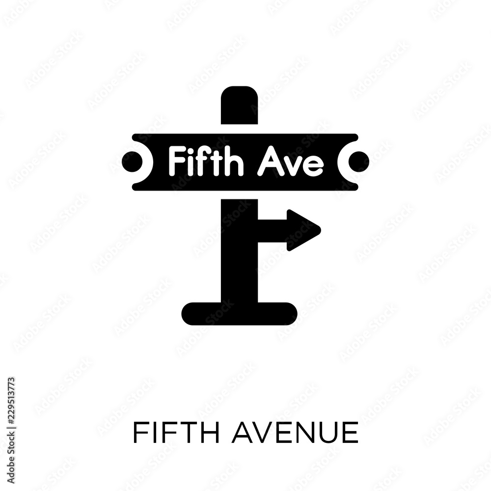 Fifth avenue icon. Fifth avenue symbol design from United states of ...