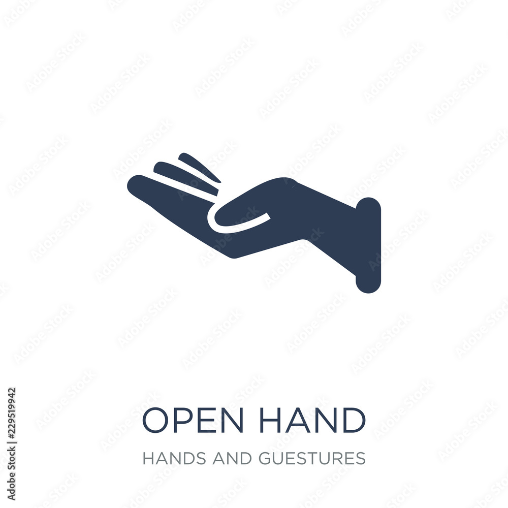 Open hand icon. Trendy flat vector Open hand icon on white background ...