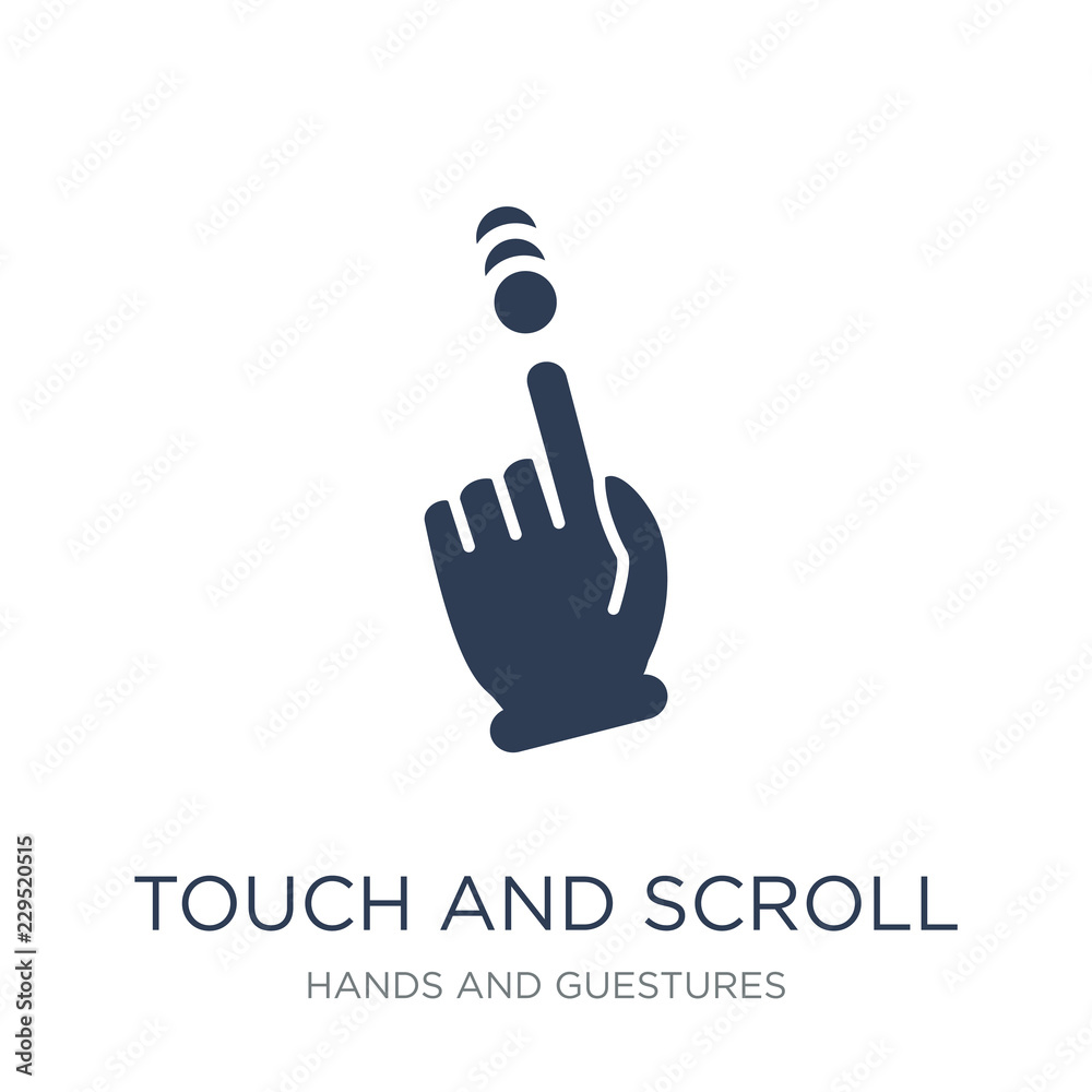 Touch and scroll gesture icon. Trendy flat vector Touch and scroll ...