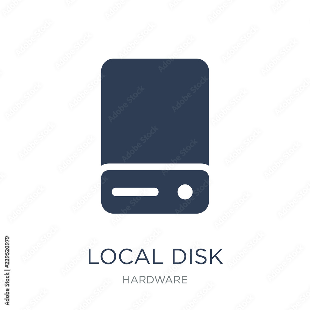 Local disk icon. Trendy flat vector Local disk icon on white background ...