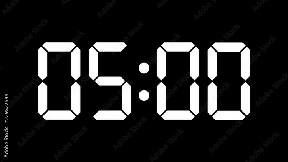 Digital clock of 60 seconds with regular hundredths, 4K UHD, optimized ...