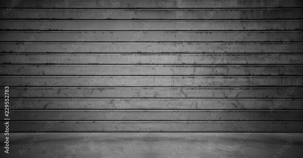 Old Garage Door Wall Closed Metal Texture Background with Concrete ...