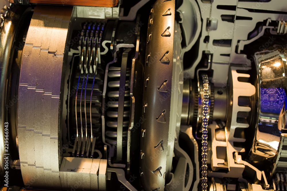 Foto de External and internal view of the engine of the car. Metal ...