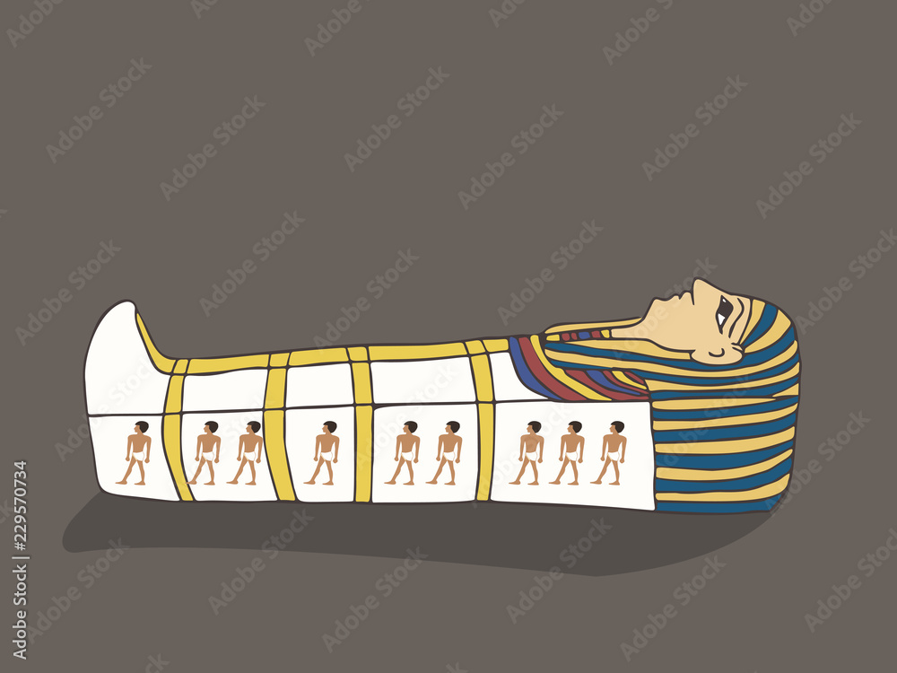 Egypt mummy sarcophagus vector cartoon Stock Vector | Adobe Stock