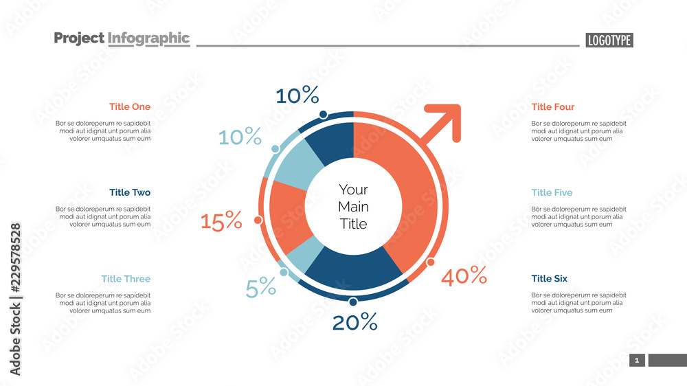 Gender infographics slide template. Business data. Graph, diagram ...