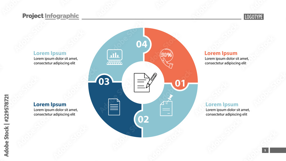Four jigsaw puzzle elements diagram template. Business data. Graph ...