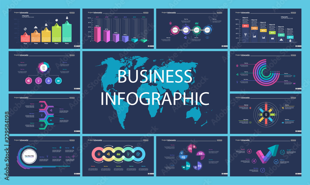 Inforgraphic slide templates for business presentation can be used for ...