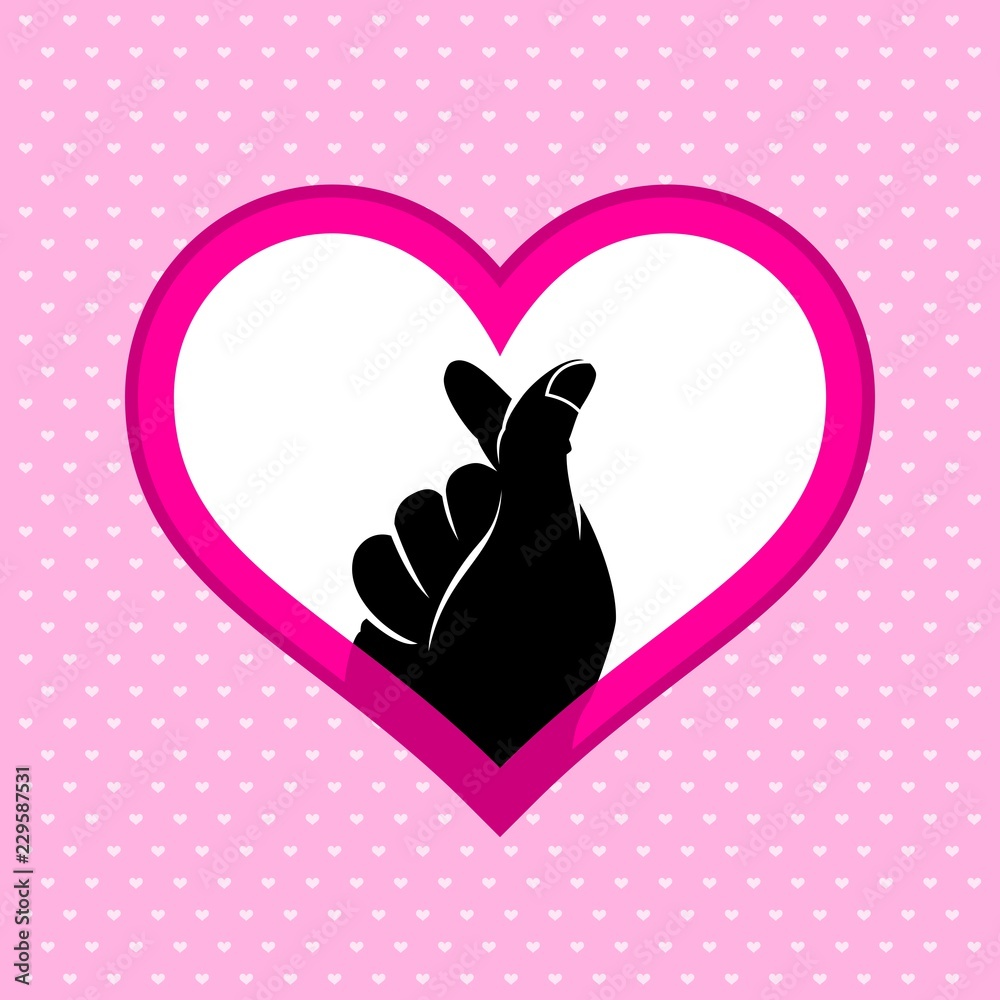 Love sign symbol with finger silhouette vector. Stock Vector | Adobe Stock