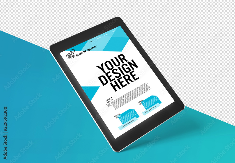 Isolated Tablet Mockup Stock Template | Adobe Stock