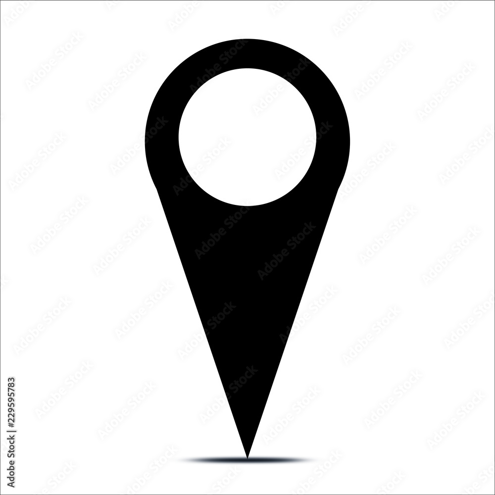 Standort GPS Symbol mit Schatten Stock Vector | Adobe Stock
