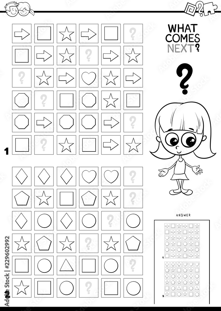 fill the pattern game coloring book Stock Vector | Adobe Stock