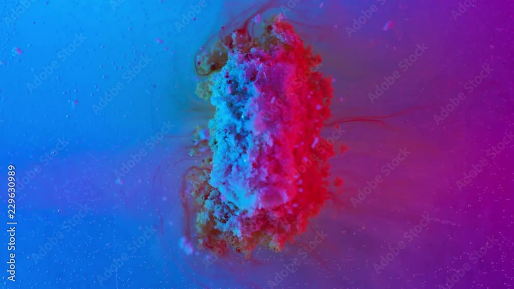 Vitamin or tablet explosion in paint carbonated water with bubbles ...