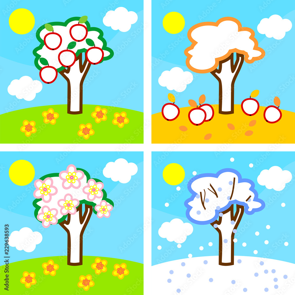 Tree Life Cycle Coloring Page