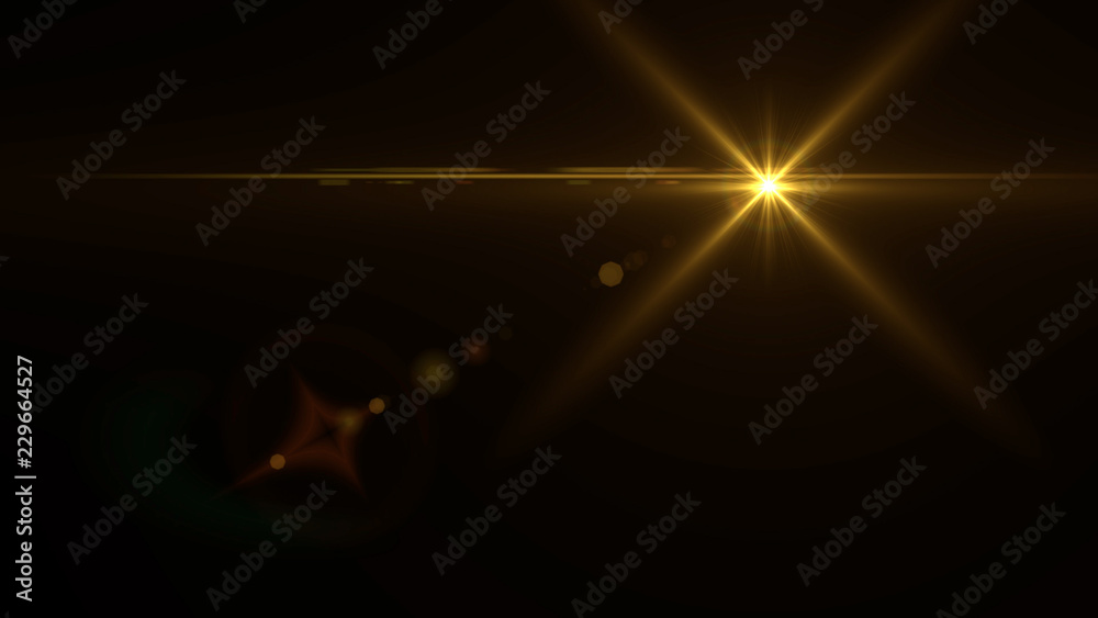 Gold lens flare light Stock Photo | Adobe Stock