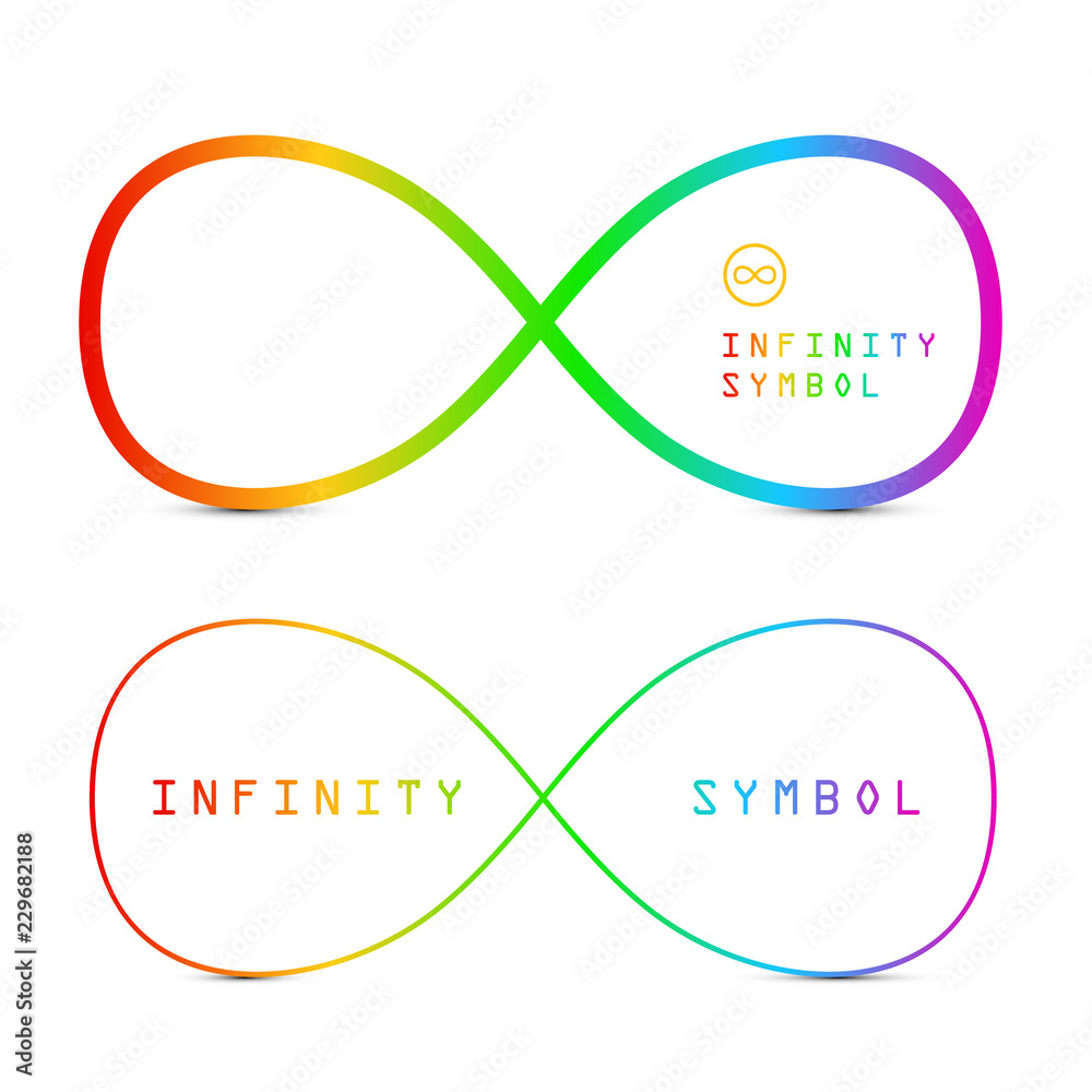 Endless Icons. Colorful Vector Infinity Symbols Isolated on White ...