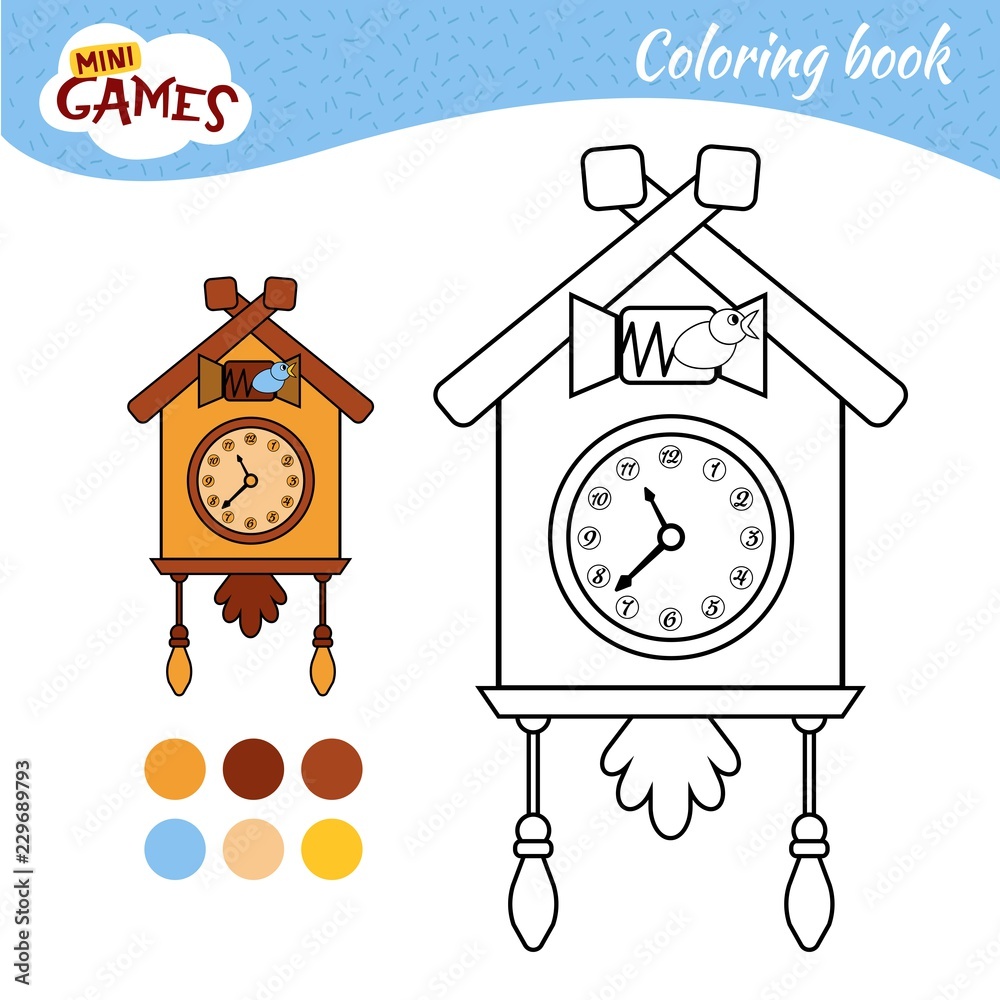 Cuckoo Clock Coloring Page