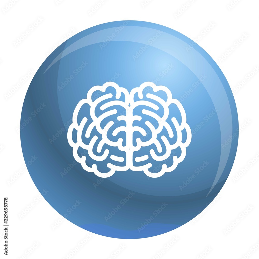 Front side brain icon. Outline front side brain vector icon for web ...