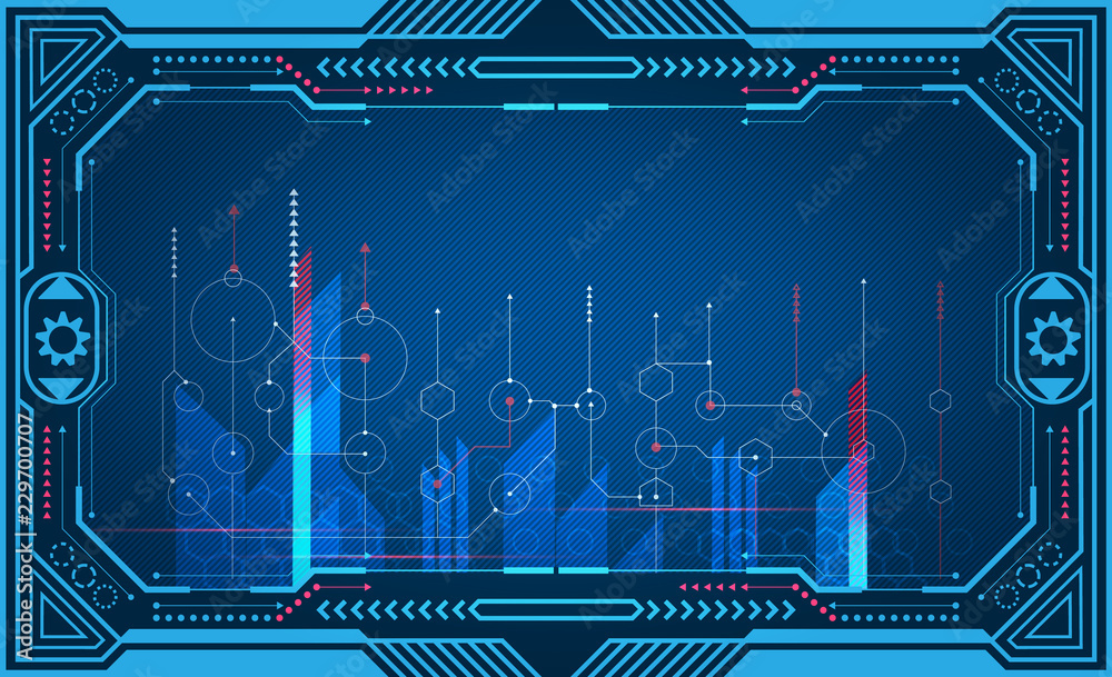 Graphical presentation computer panel, monitor, frame, control display ...