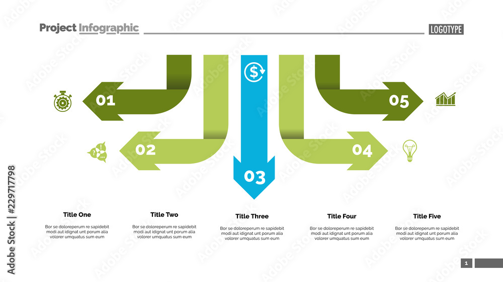 Five arrow infographic diagram. Option chart, diagram, infographics ...