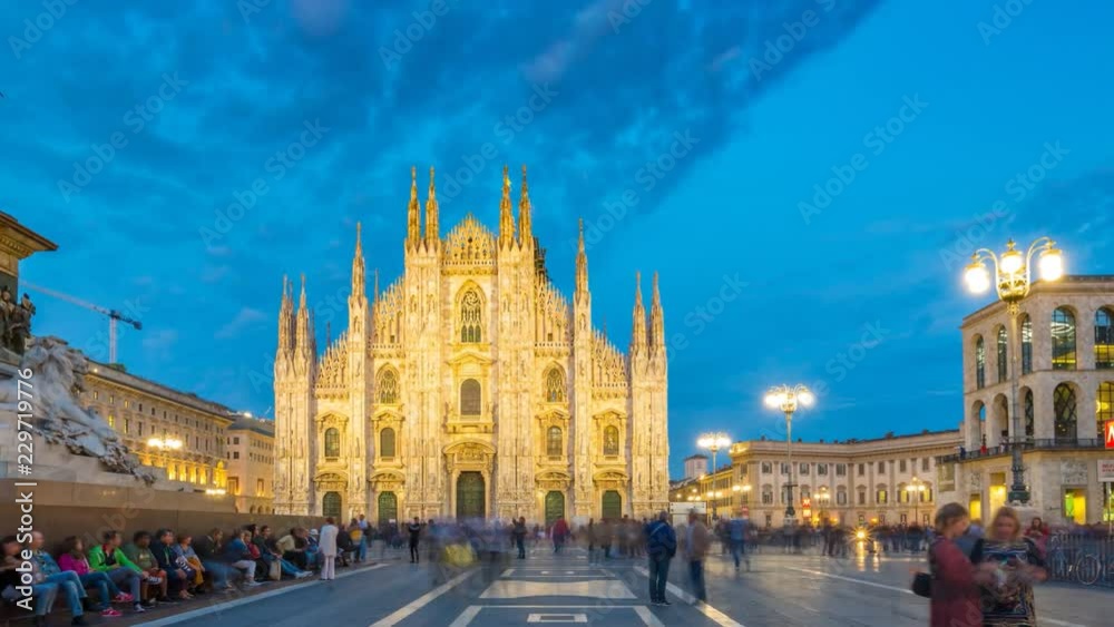 Time Lapse of People at Duomo di Milano or Milan Cathedral in city of ...