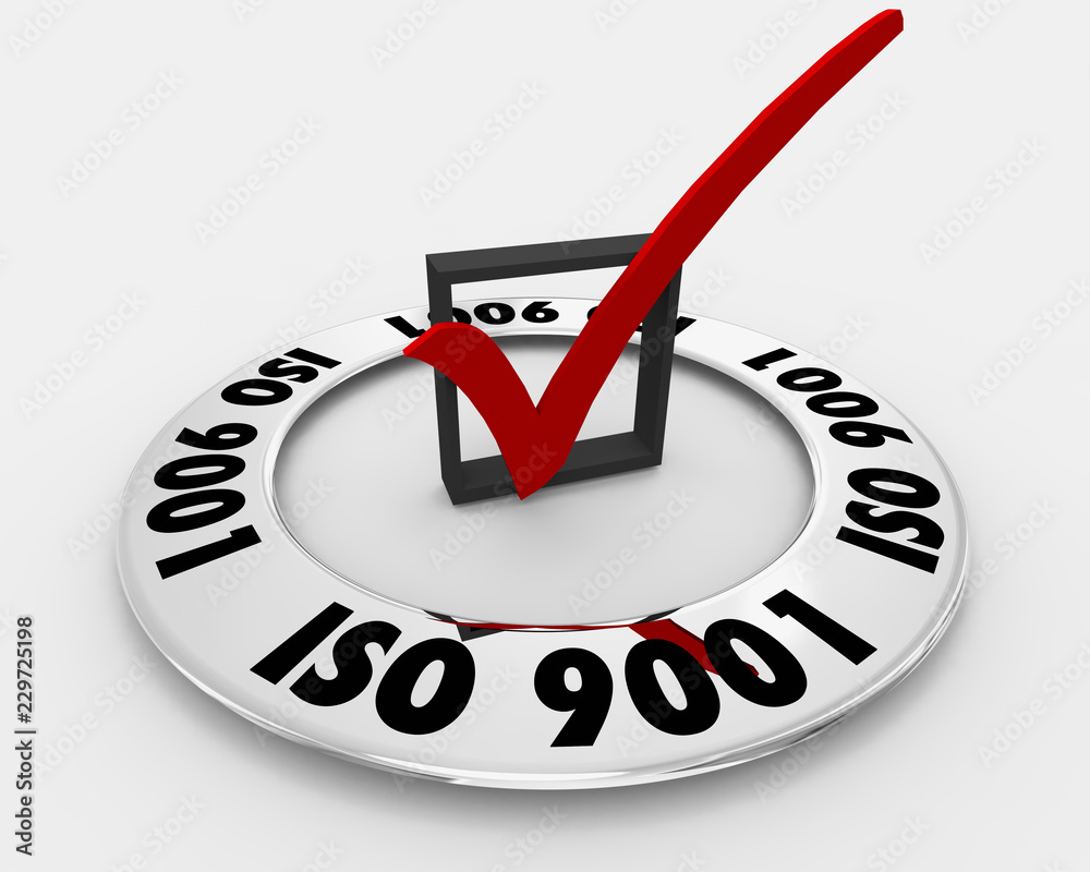 ISO 9001 Check Box Mark Certified Audit 3d Illustration Stock ...