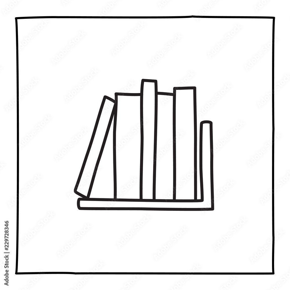 Doodle book shelf icon Stock Vector | Adobe Stock