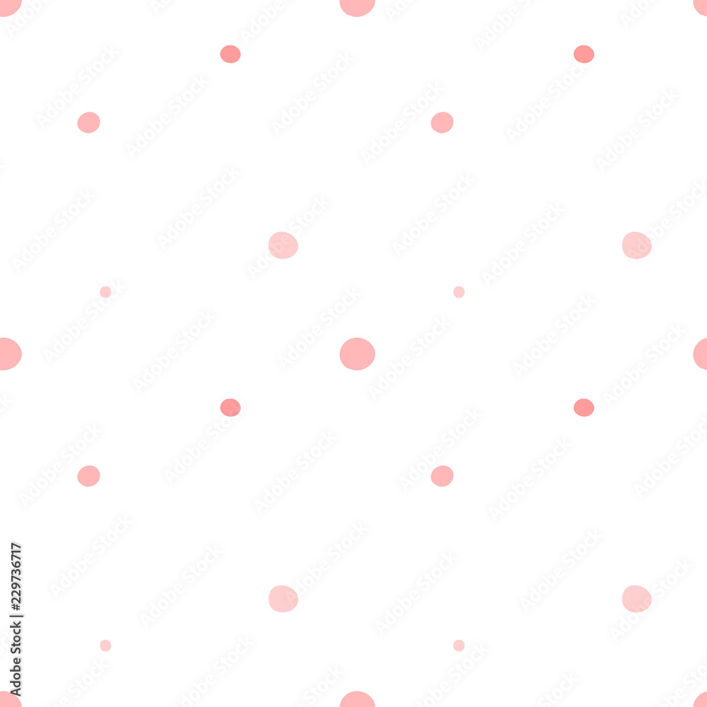 Pink polka dot seamless pattern on transparent background. Vector image ...