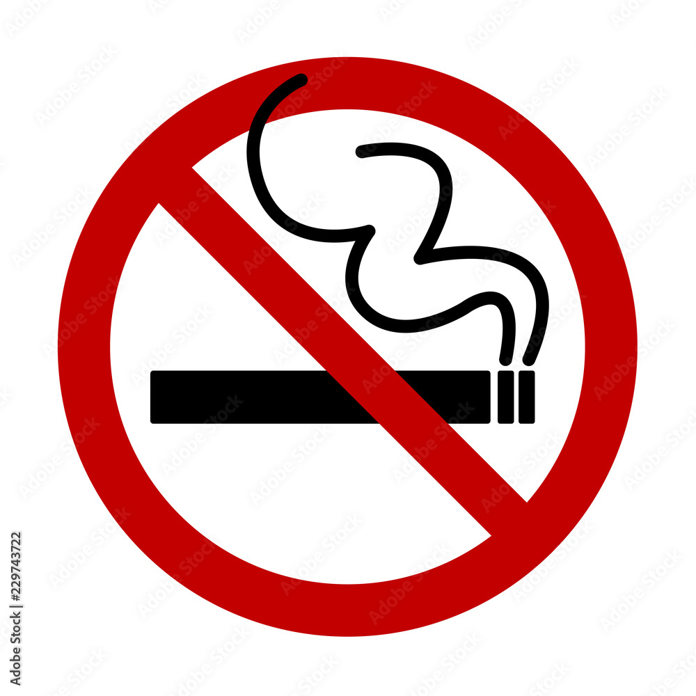 No smoking sign or sticker. Forbidden sign icon isolated on transparent ...
