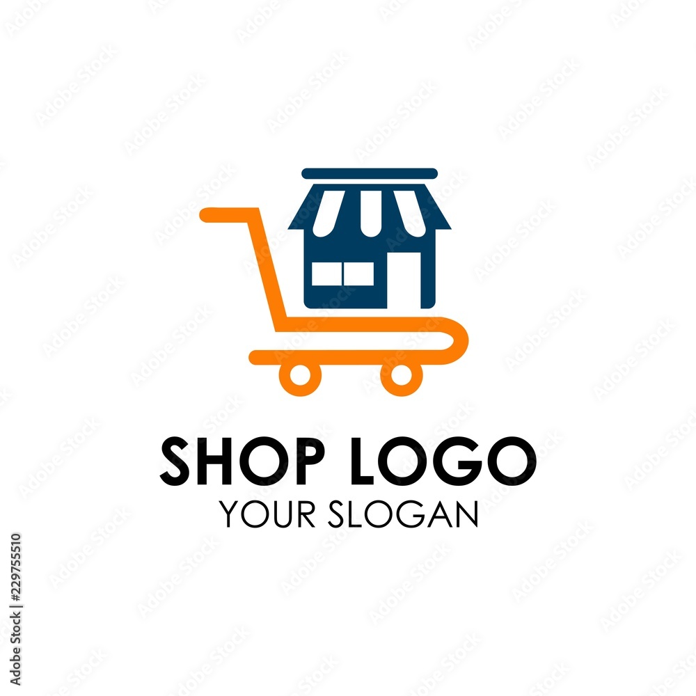 shop logo design Stock Vector | Adobe Stock