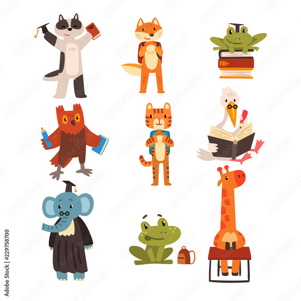 Cute Animal Studying