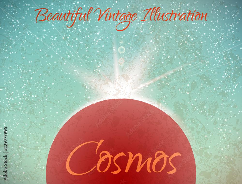 Space vintage vector background with stars. Universe illustration in ...