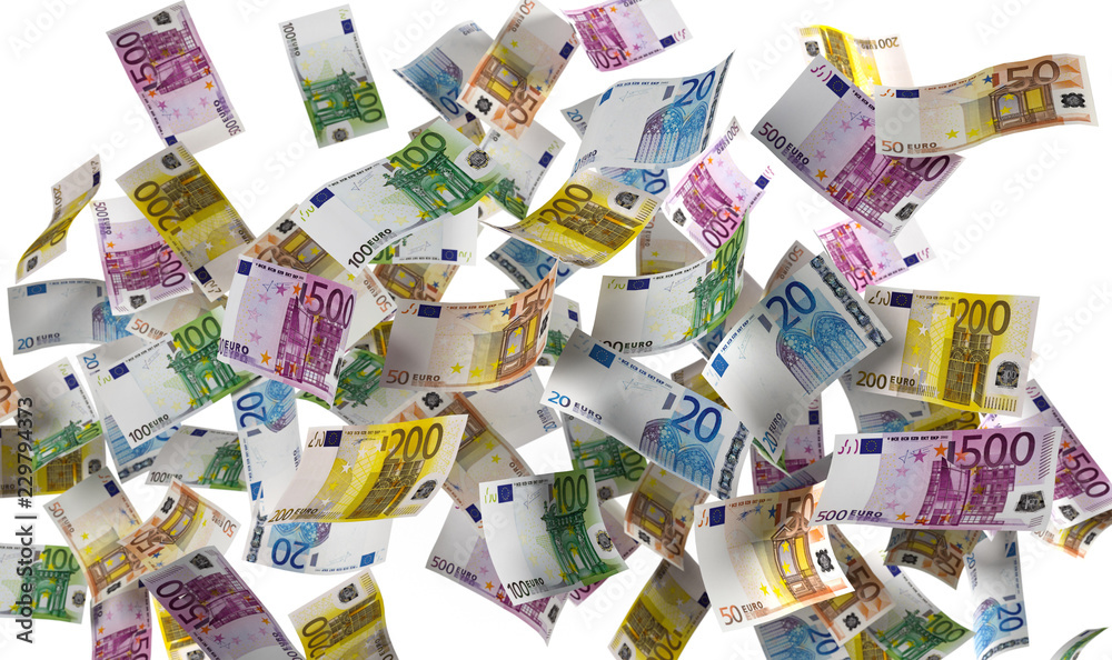 3D Illustration Geldscheine als Freisteller Stock-Illustration | Adobe ...