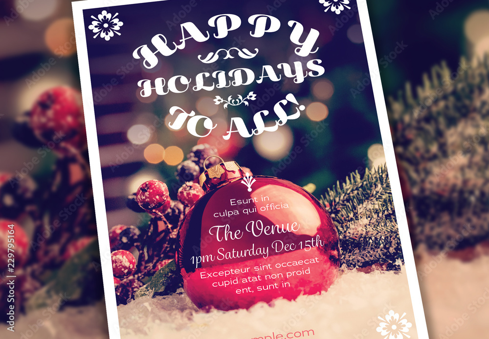 Holiday Event Flyer Layout Stock Template | Adobe Stock
