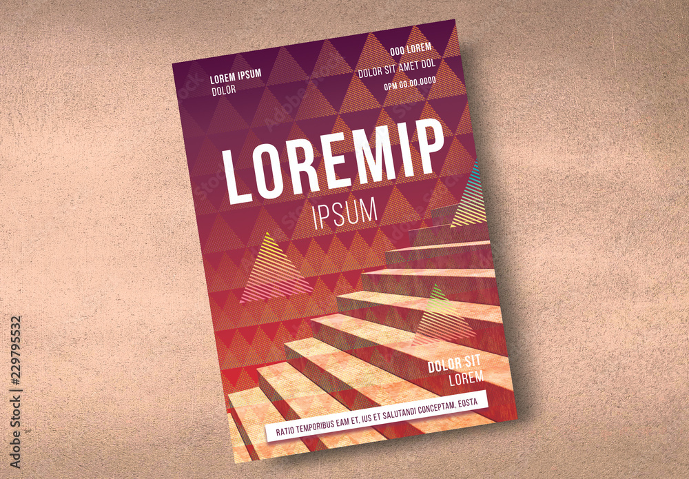 Event Flyer Layout with Texture Elements Stock Template | Adobe Stock
