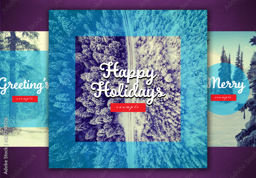 Holiday-Themed Social Media Post Layouts Stock Template | Adobe Stock