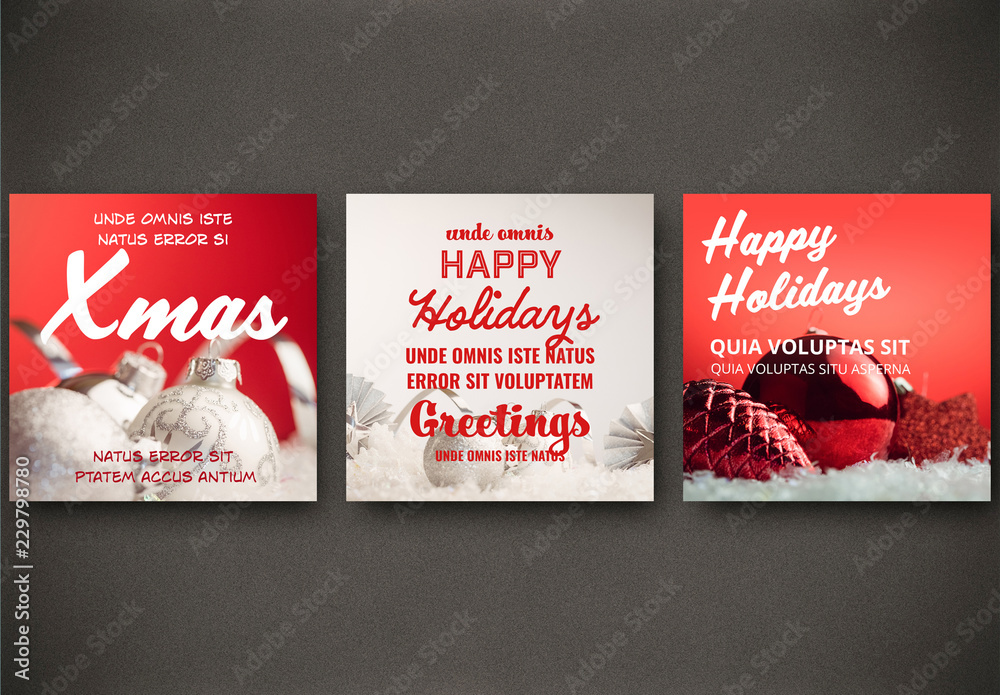 Holiday-Themed Social Media Post Layouts Stock Template | Adobe Stock