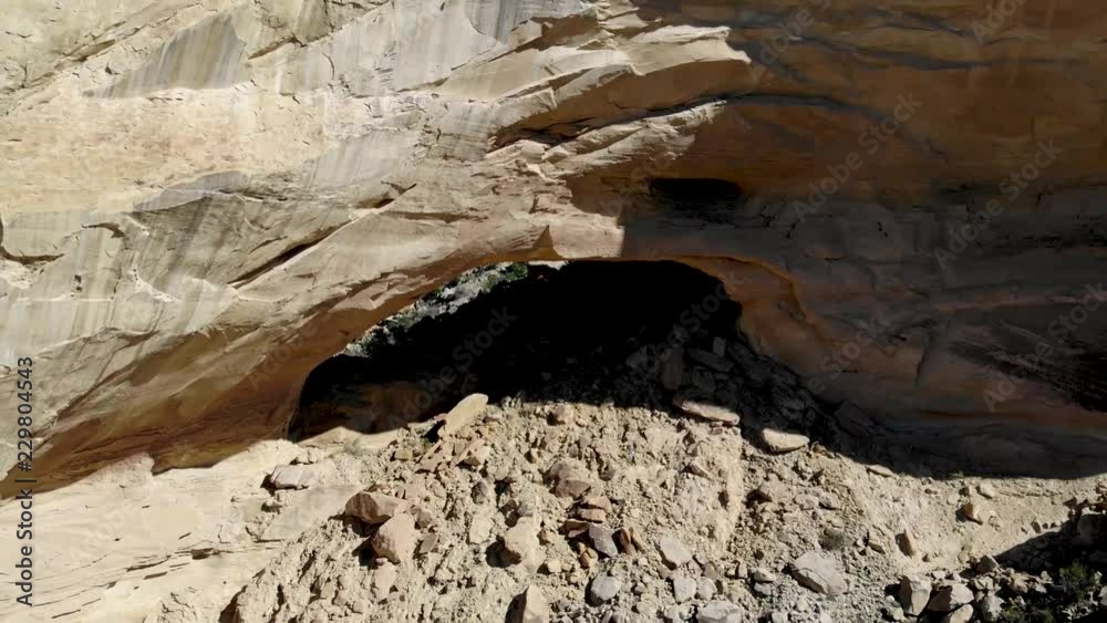 Aerial-Descending view of Slipper Arch a geological formation in North ...