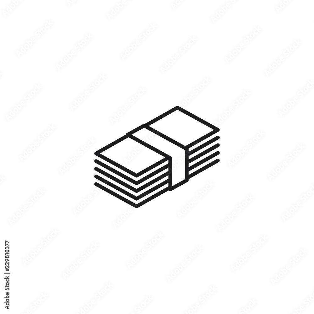 line stack of money icon on white background Stock Vector | Adobe Stock