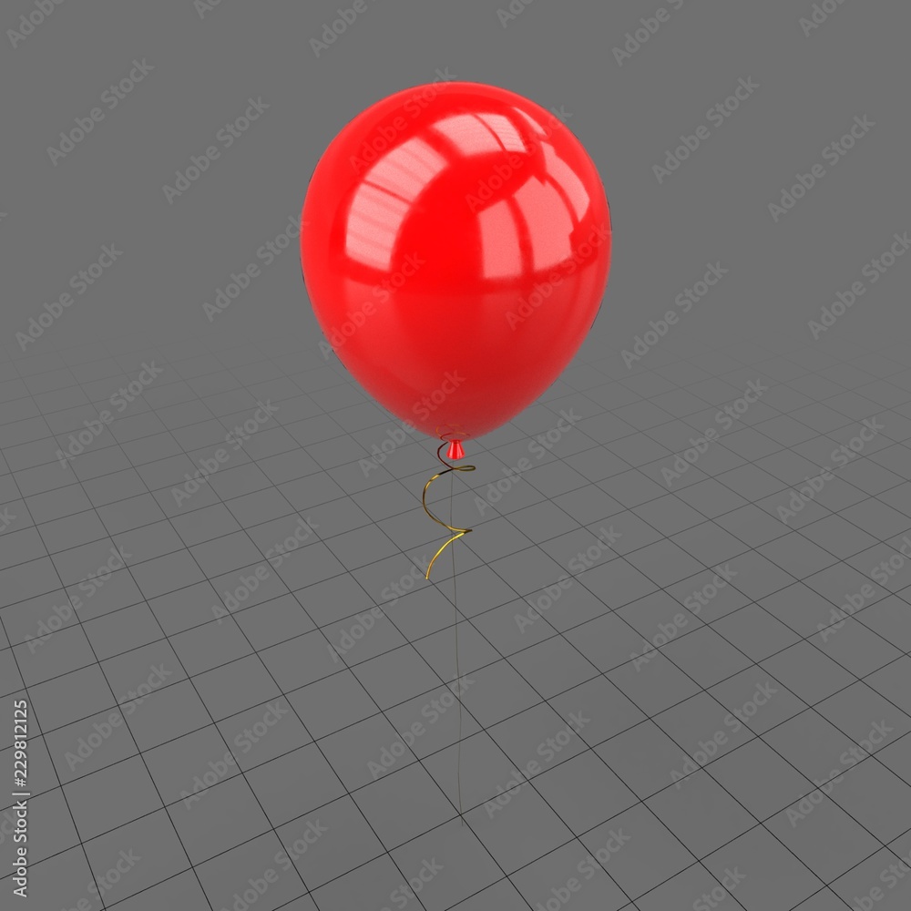 Red round shaped balloon Stock 3D asset | Adobe Stock