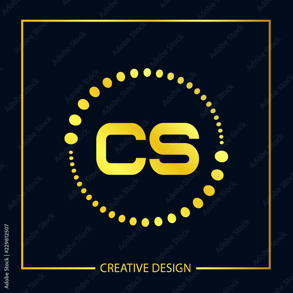 Initial Letter CS Logo Template Design Stock Vector | Adobe Stock