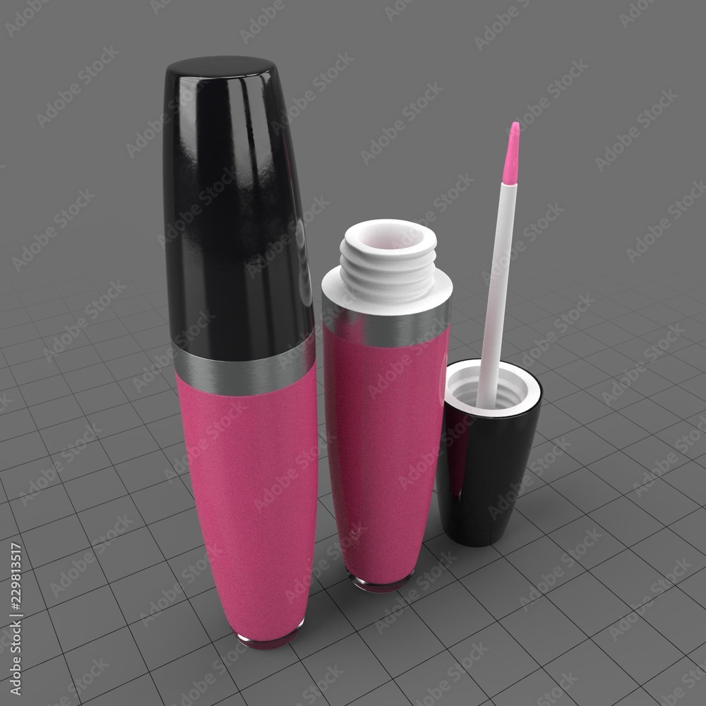 Closed and open pink liquid lipsticks Stock 3D asset | Adobe Stock