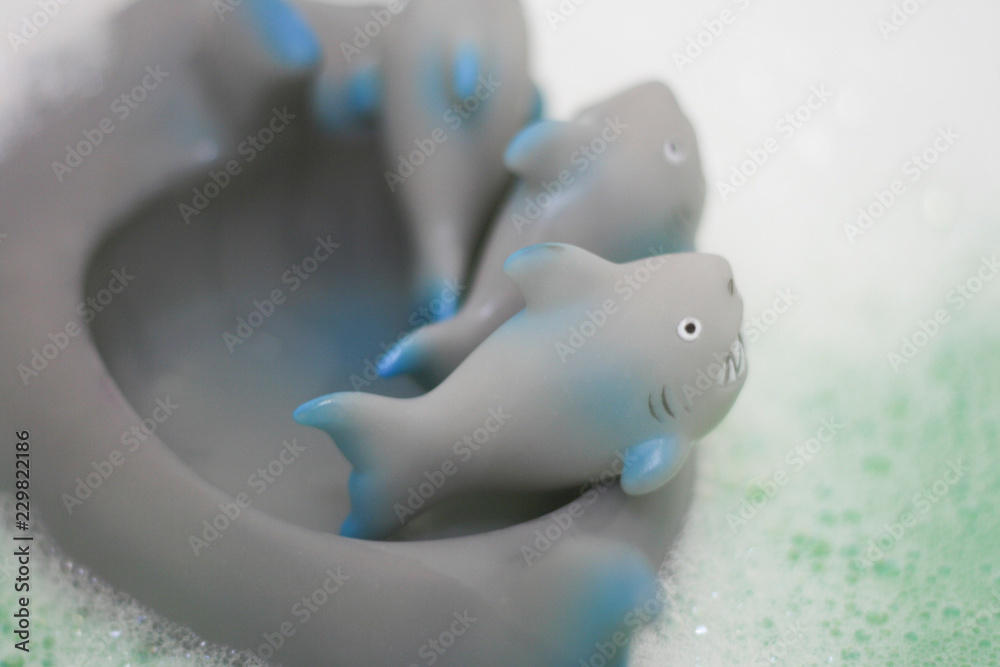 Baby Shark Bath Time Stock Photo | Adobe Stock