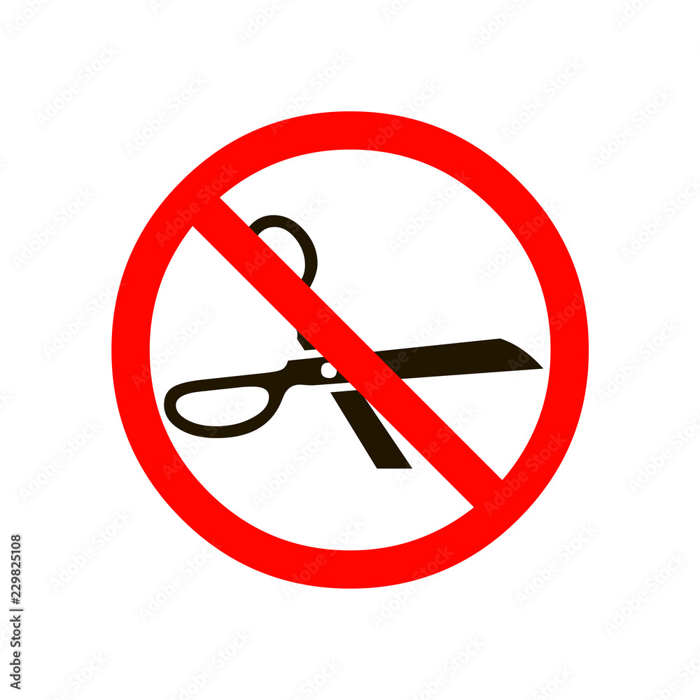 Prohibited Sign Do Not Cut, with Cutter, With Scissor, at Transparent ...